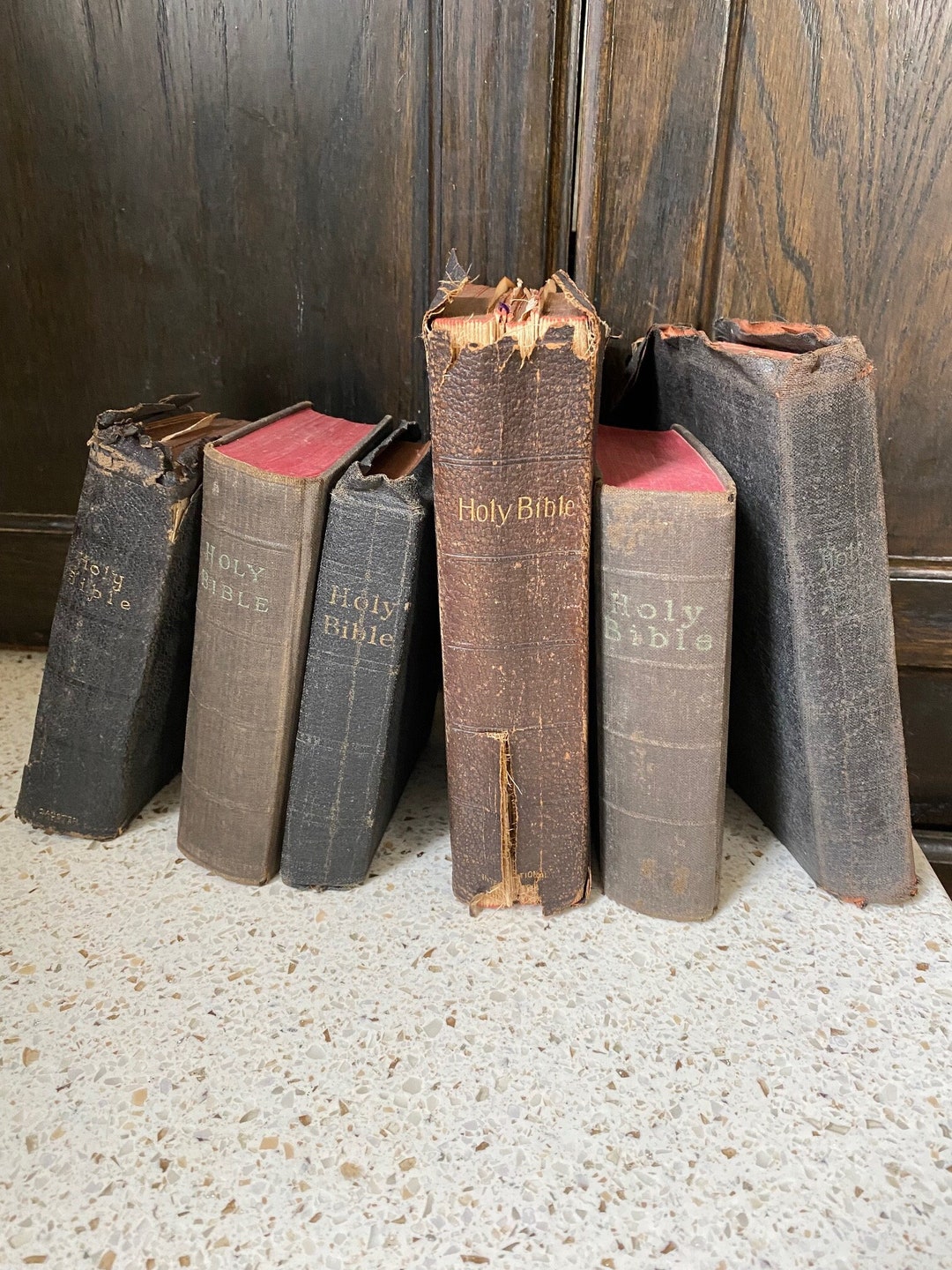 Antique Leather Bible. Small Worn Bibles. 1800, 1900s Antique ...