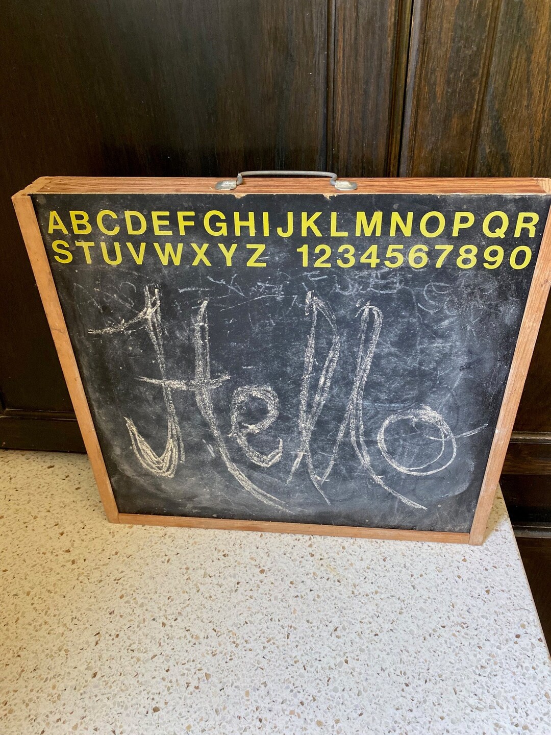 Hanging Chalkboard Box. Alphabet Chalkboard Box. Large Hanging Box ...