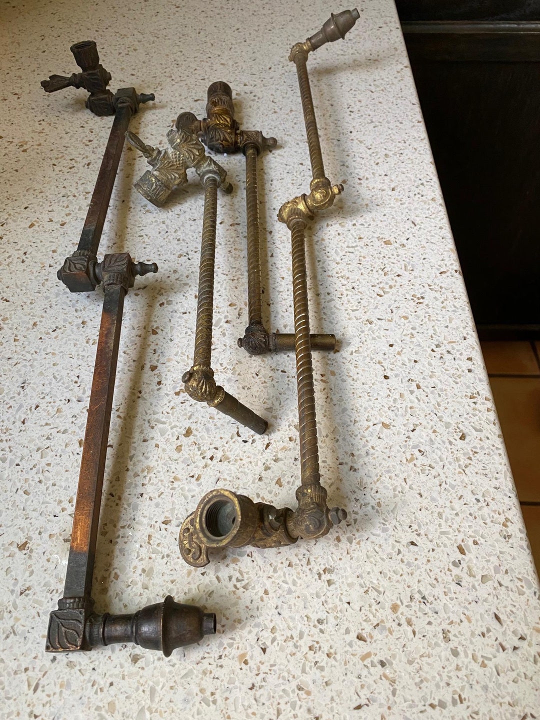Gas Light Parts. Gas Light Regulators, Swing Arms. Antique Brass/metal ...