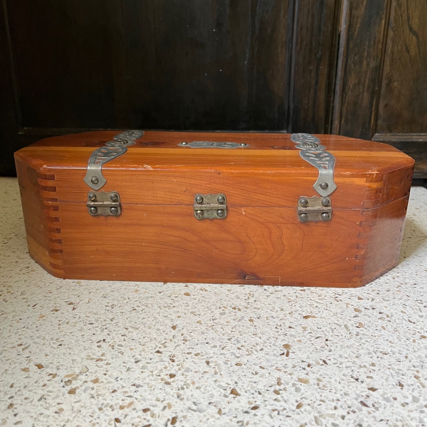 Wooden Octagon Box With Metal Details. Oblong Treasure - Etsy