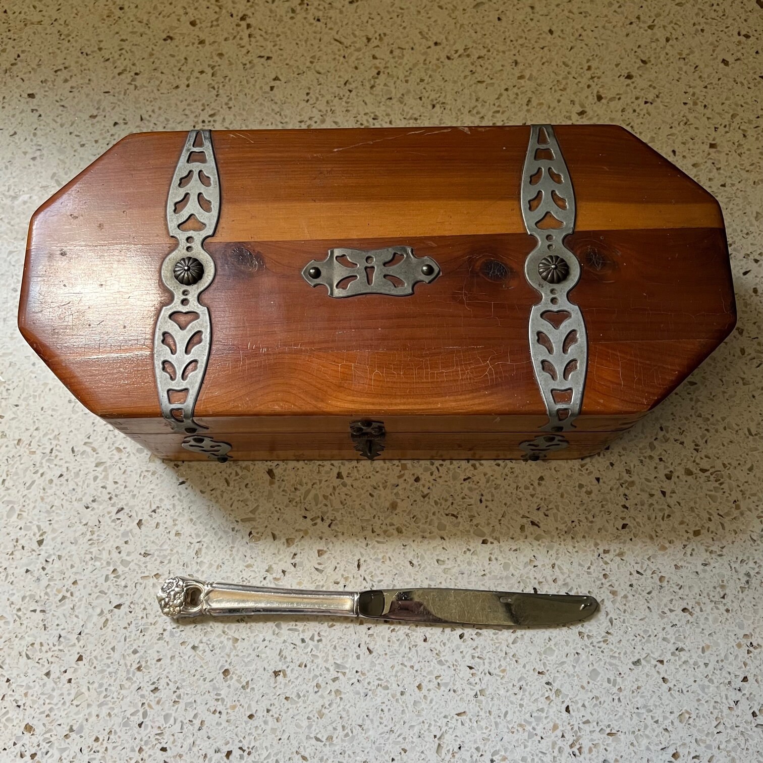 Wooden Octagon Box With Metal Details. Oblong Treasure - Etsy