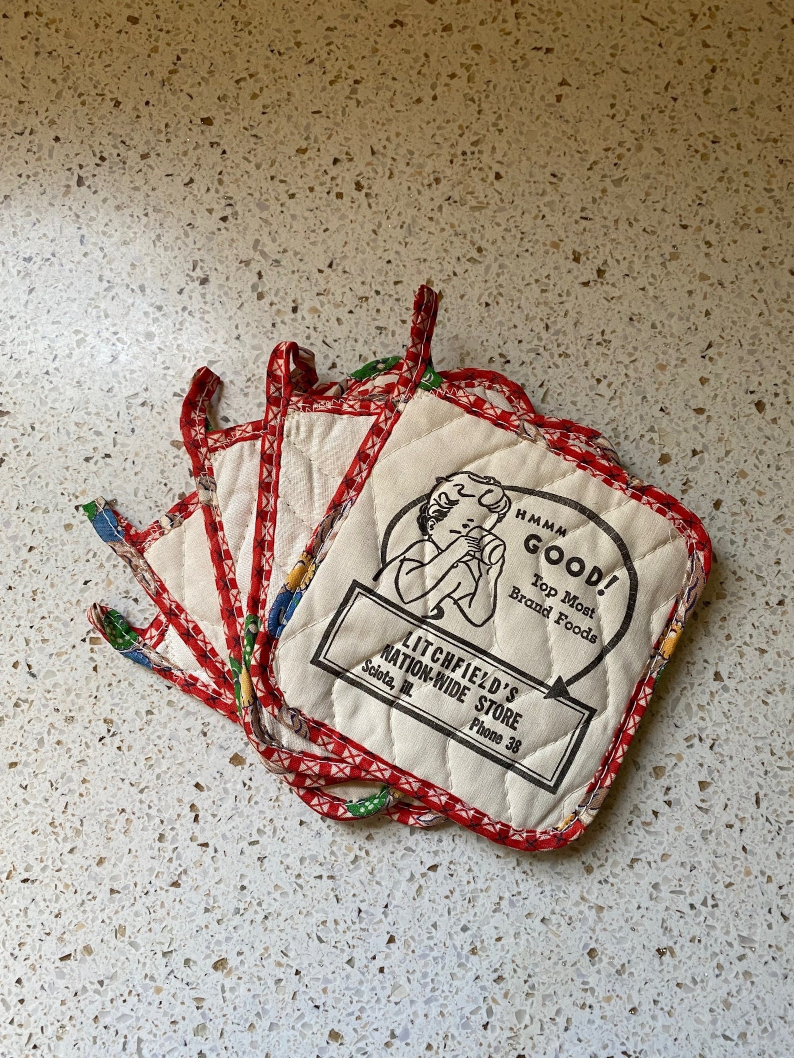 Advertising Pot Holder. Fabric Ad Pot Holder. Vintage Fabric Americana ...