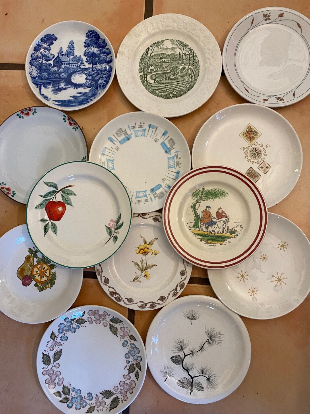Set Mix Match Small Plates. Various Dessert Plates. Vintage Assorted ...