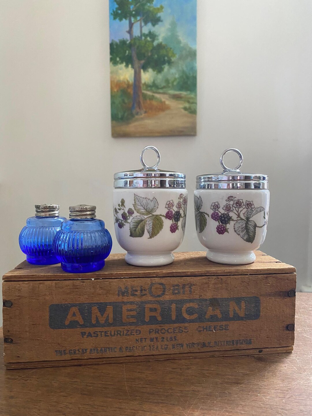 Royal Worcester Jar. Berry Egg Coddler Jar. Americana Cobalt Salt ...