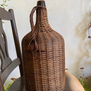 Large Demijohn Bottle. Wicker Wine Jug. 17 Inches Tall X 8.5 Inches ...