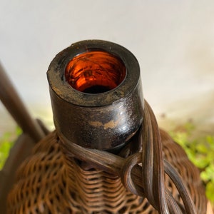 Large Demijohn Bottle. Wicker Wine Jug. 17 Inches Tall X 8.5 Inches ...