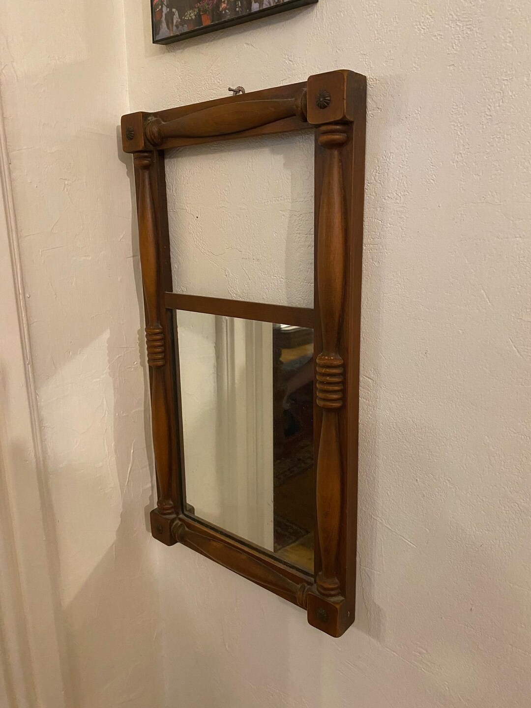 Rectangle Wood Mirror. Hanging Wood Mirror. Small Vertical Wall Mirror ...