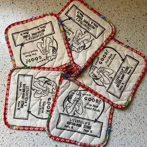 Advertising Pot Holder. Fabric Ad Pot Holder. Vintage Fabric Americana ...