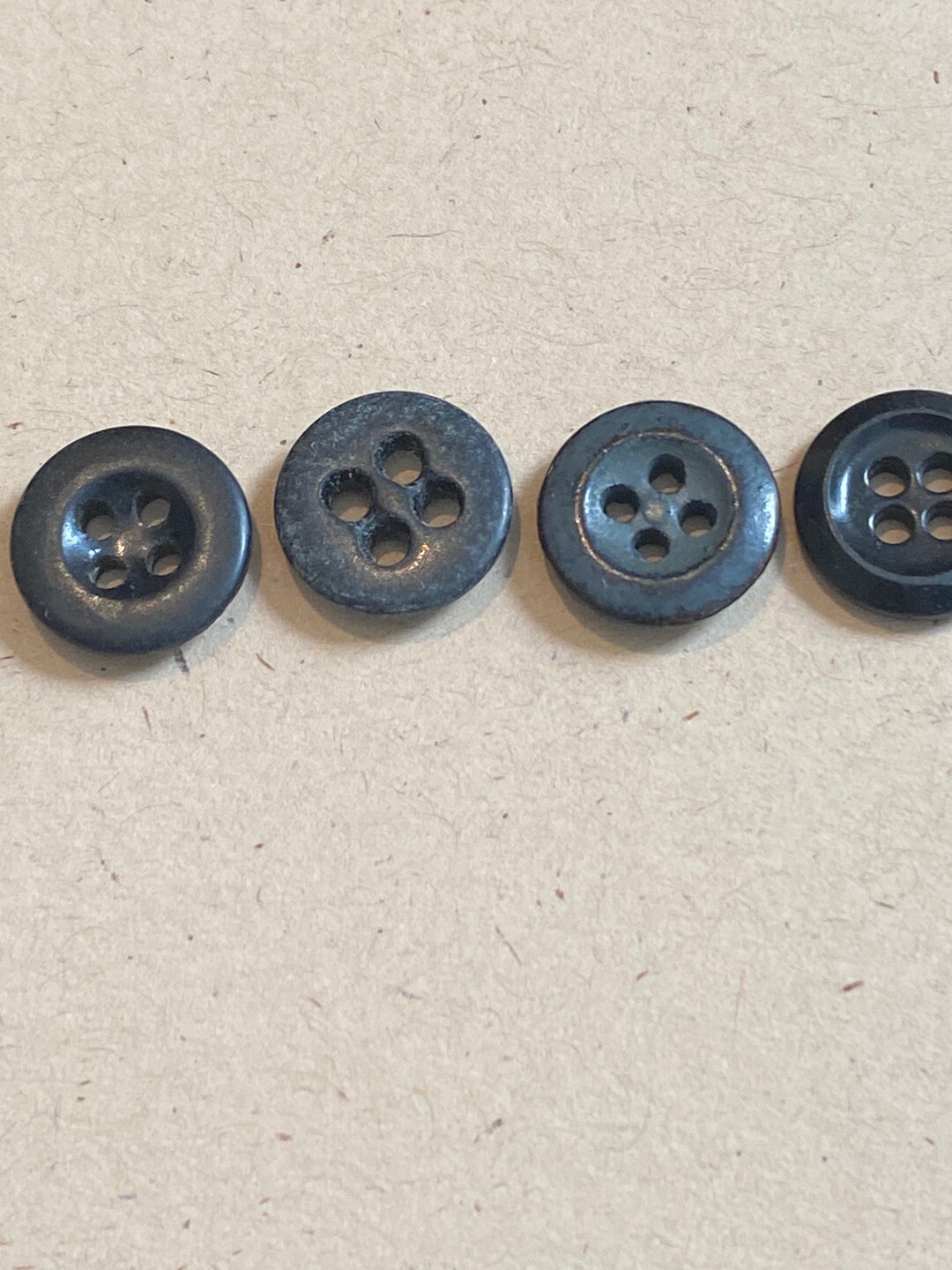 Small Black Buttons. Matt, Shiny Inset 4 Eye Buttons. Flat 4 Eye ...