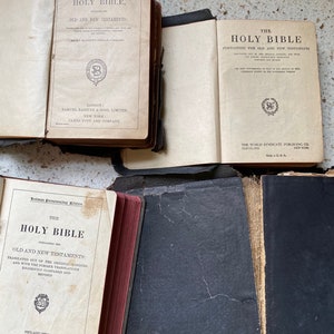 Antique Leather Bible. Small Worn Bibles. 1800, 1900s Antique ...