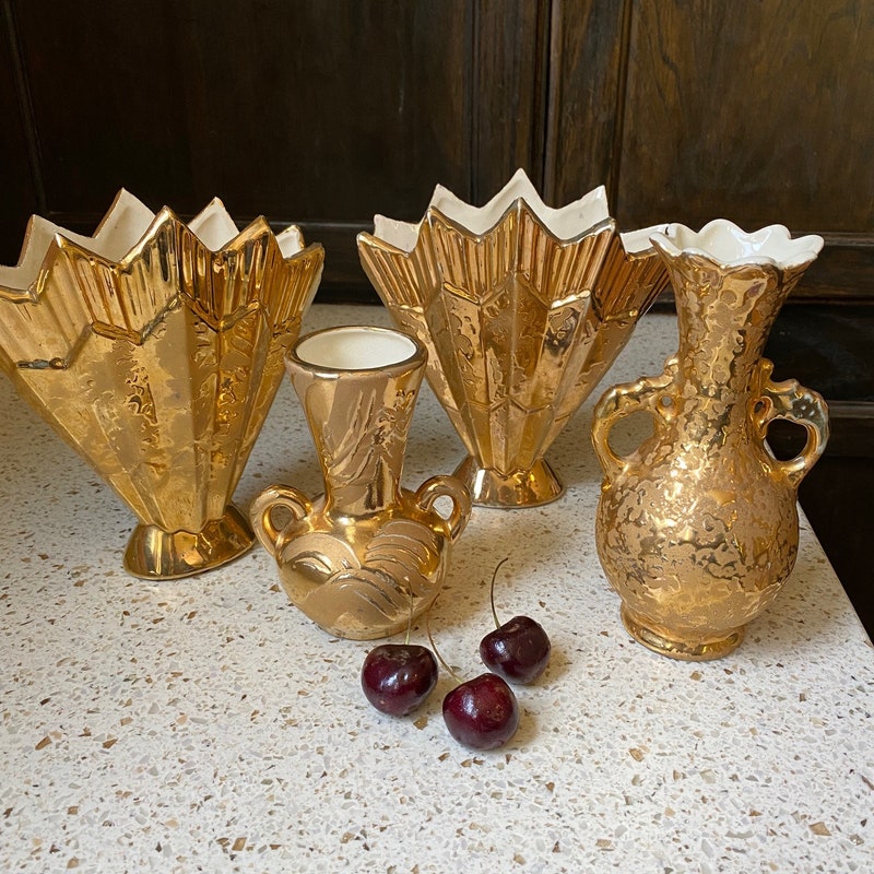 Gold Vase - Etsy
