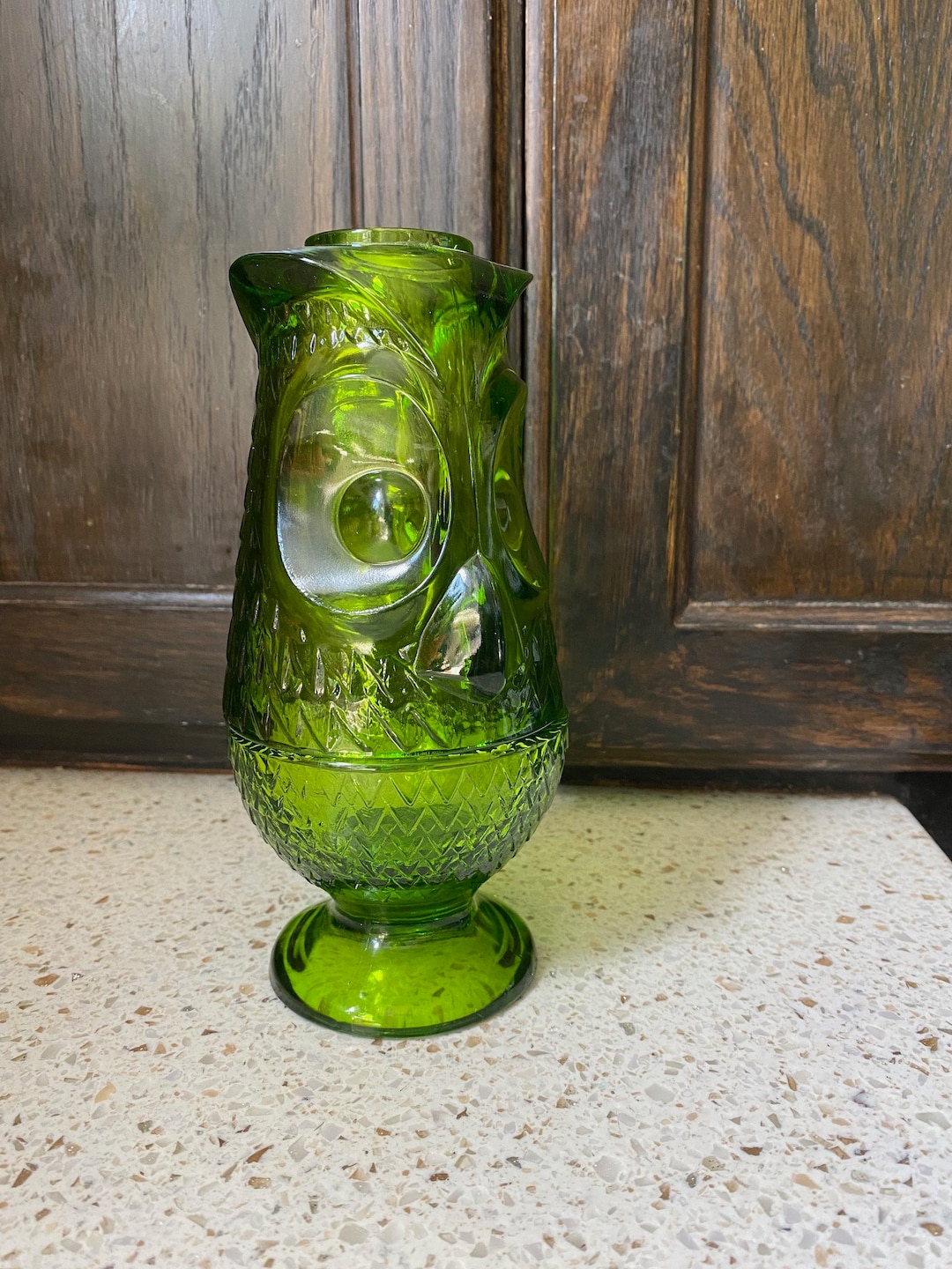 Owl Fairy Lamp. Viking Green Glass Lamp. Glass Magic Lantern. Vintage ...