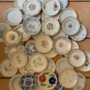 Set Small China Plates. Mix Match Dessert/cake Plates. Vintage Retro ...