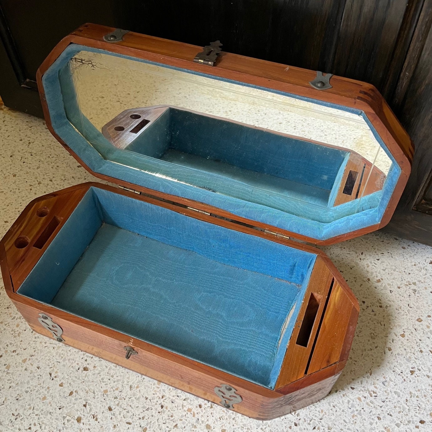 Wooden Octagon Box With Metal Details. Oblong Treasure - Etsy