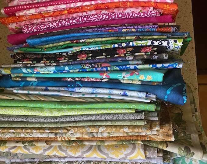 30 Remnant Fabrics. Colorful Fabric Pieces. You Choose Color Scheme ...