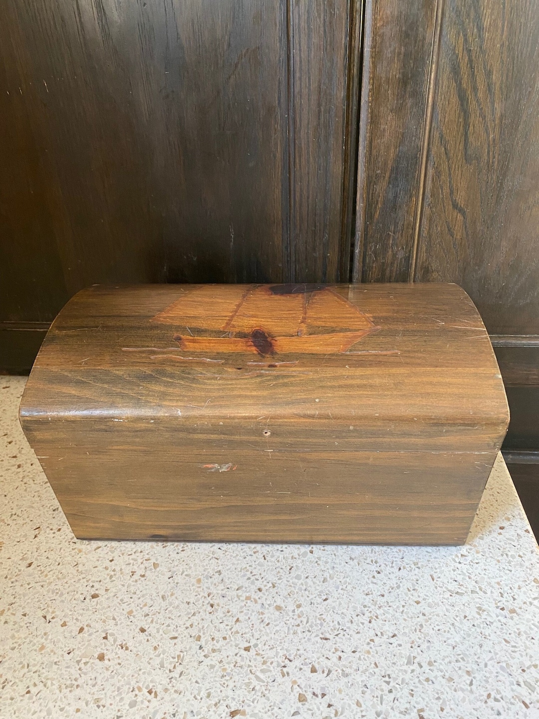 Prison Inmate Made Box. Vintage State Prisoner Created Wood Box ...
