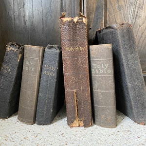 Antique Leather Bible. Small Worn Bibles. 1800, 1900s Antique ...