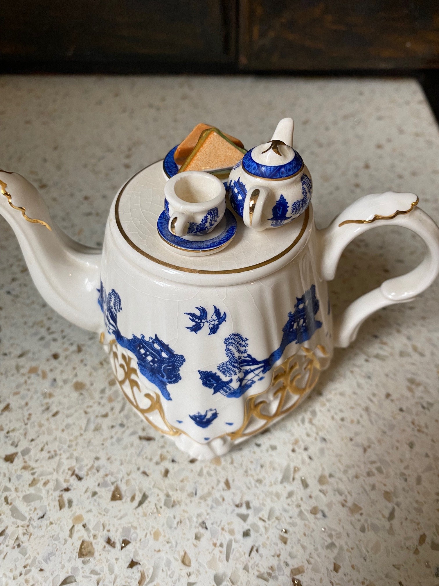 Cardew Blue Teapot. Blue White Teapot. Small English Chinese - Etsy