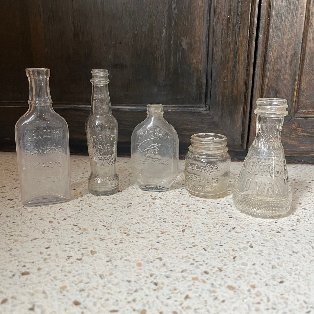 5 Embossed Bottles. Collectible Advertising Bottles. San Francisco ...