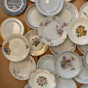 Set Small China Plates. Mix Match Dessert/cake Plates. Vintage Retro ...