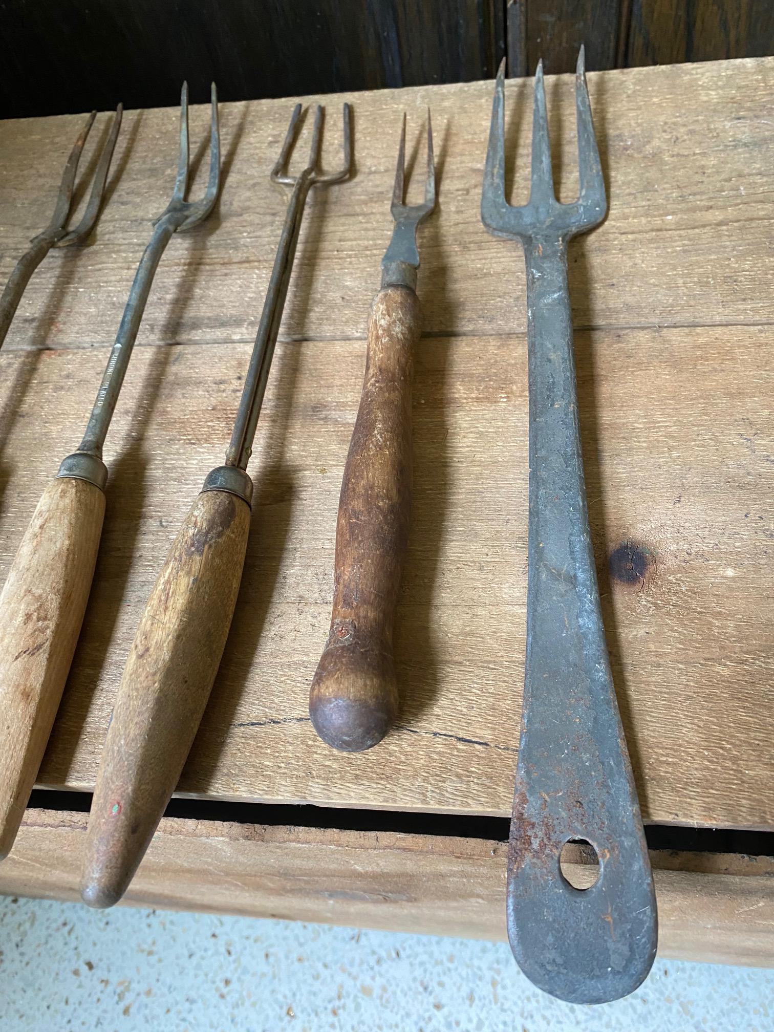 Old Cooking Fork/prongs. Old Kitchen Utensil. Distressed Wood Utensils ...