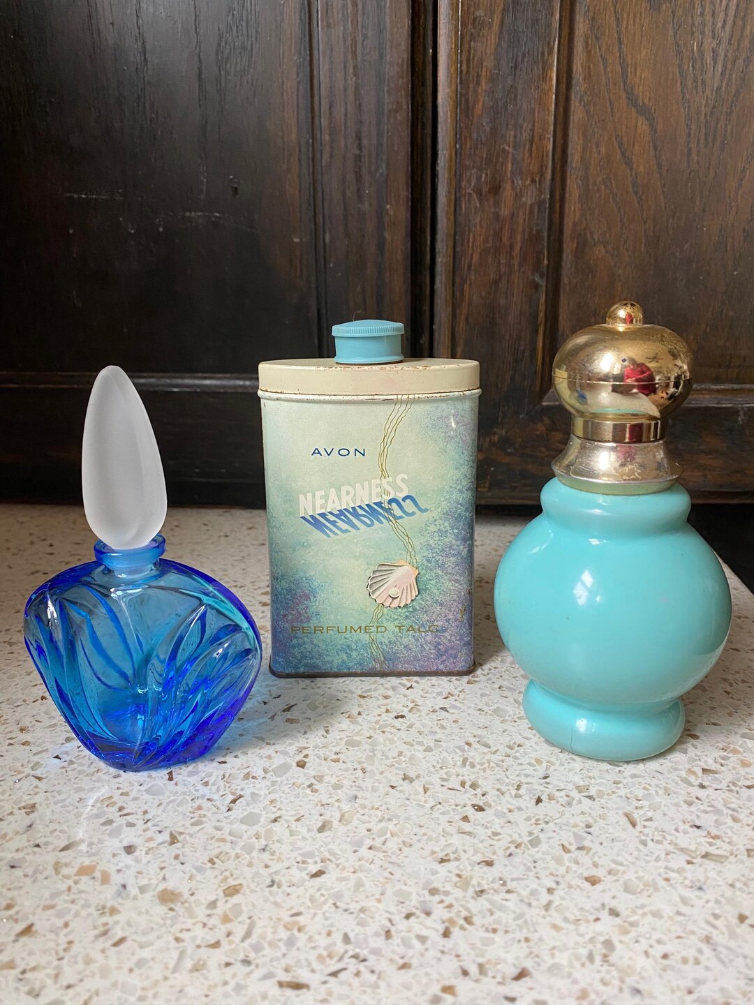 Blue Perfume. Blue Vintage Bath Tin. Collect Avon Blue Bath Bed Decor ...