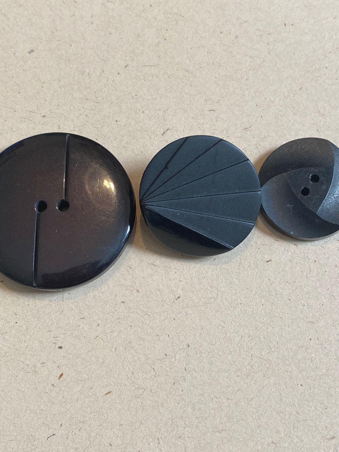 Vintage Deco Buttons. Black Vintage Art Deco Buttons. Various Designs ...