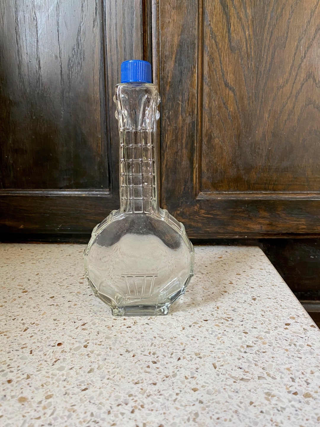 Banjo Glass Bottle Clear Glass Musical Instrument Glass Banjo Bottle Collectible Glass