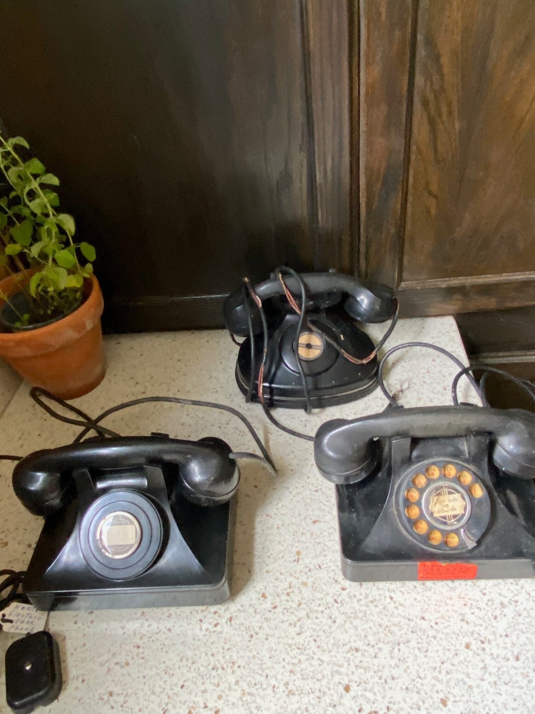 Antique Black Phone. No Dial Desk/table Phone. Antique Office Decor ...