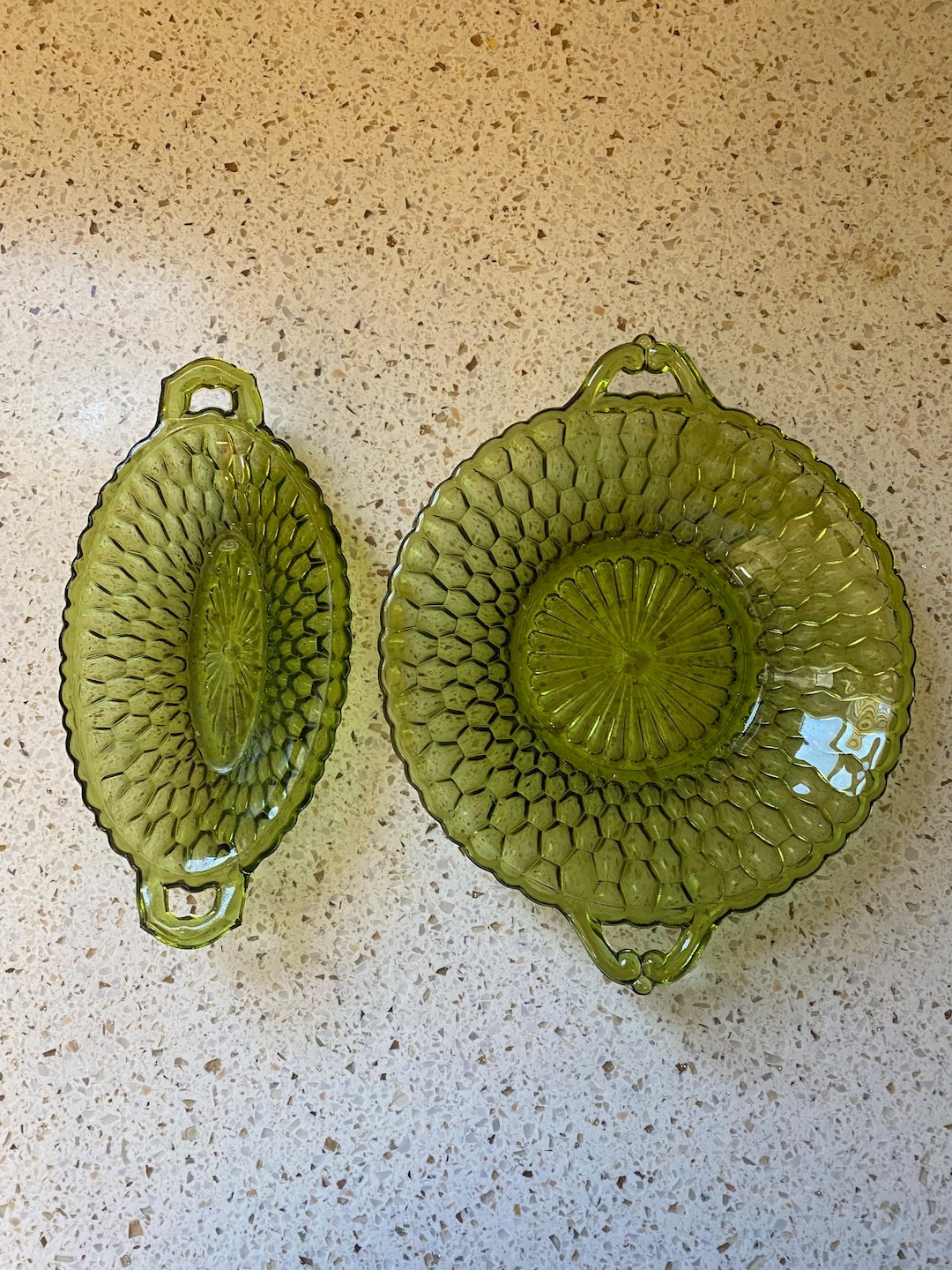 Green Relish Dishes. Indiana Honeycomb Vintage Bowls. Vintage/retro ...