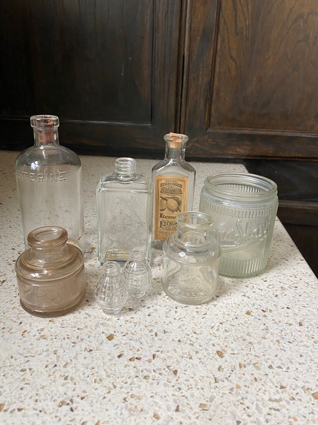 8 Old Bottles. Distressed Clear Bottles. Vintage Bottle - Etsy