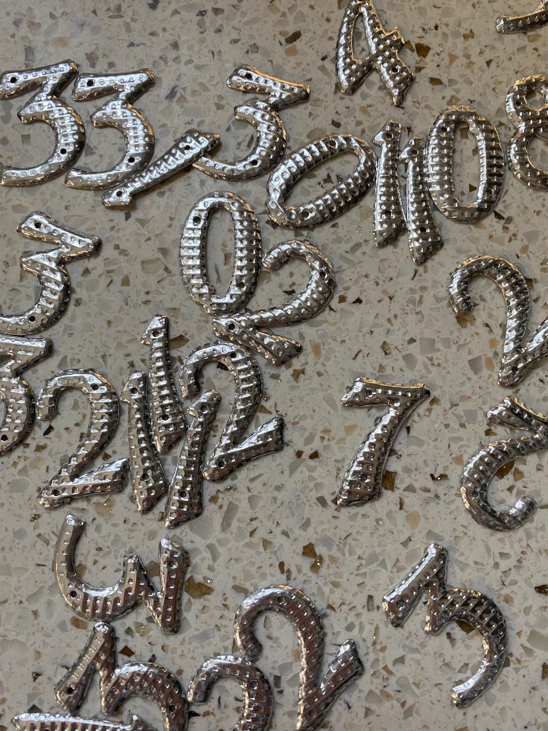 1 3/8 Ornate Aluminum Number. Lightweight Small Metal Numbers. Vintage ...