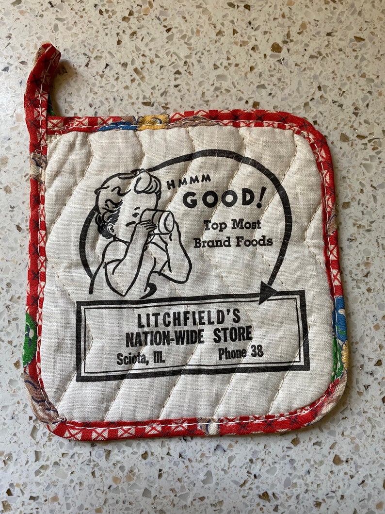 Advertising Pot Holder. Fabric Ad Pot Holder. Vintage Fabric Americana ...