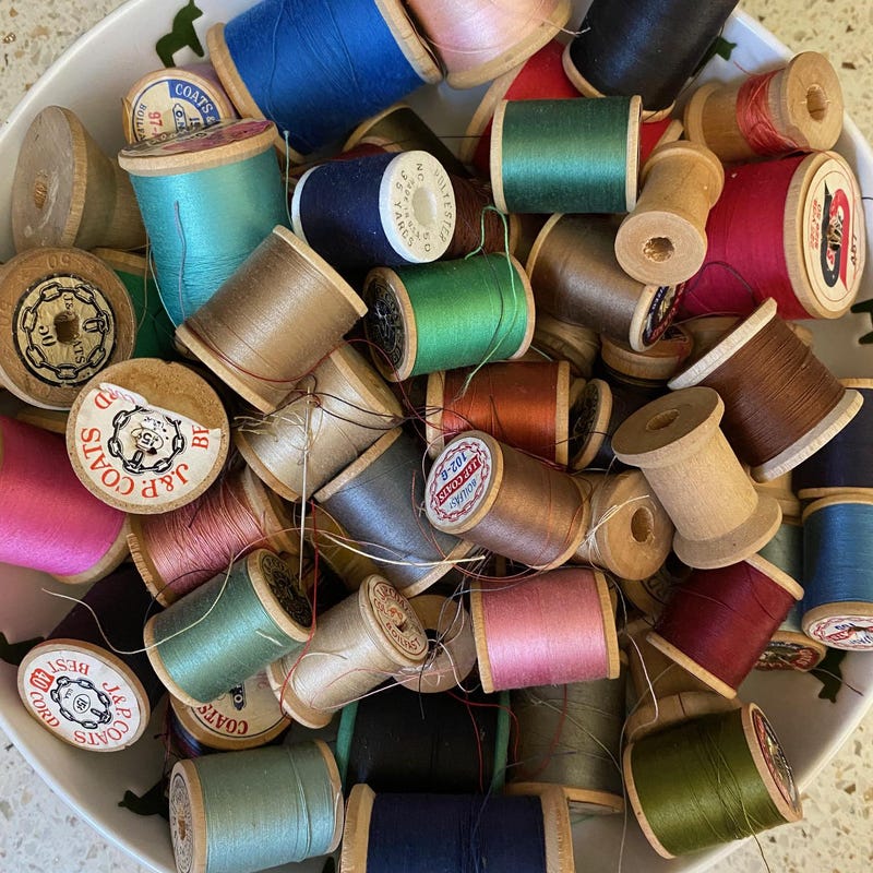 Wood Thread Spools Vintage - Etsy