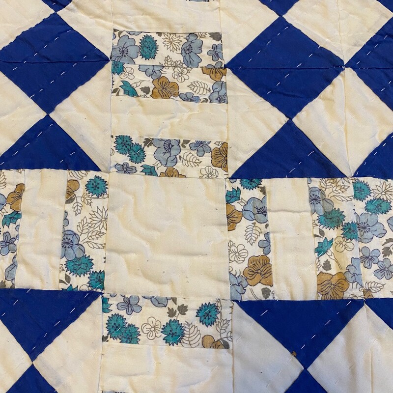 Blue and White Quilt - Etsy