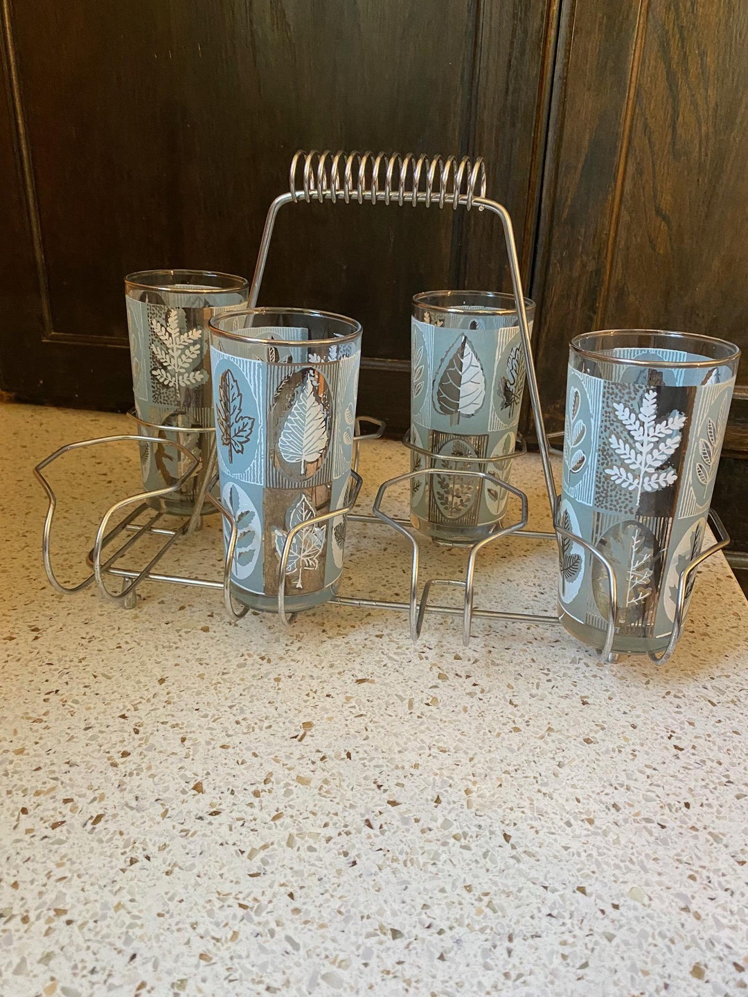 Retro 8 Drink Caddy. MCM Chrome Drink Carrier. Drink Serving Service ...