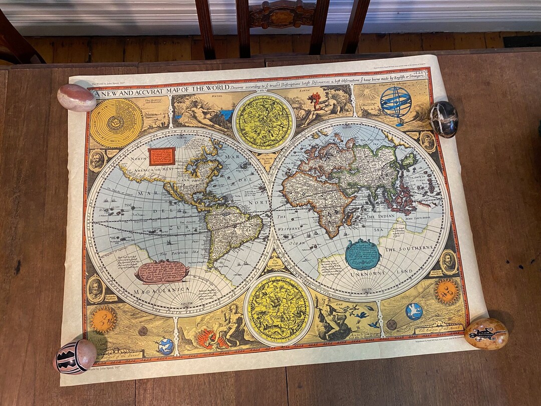 Old World Map. John Speed 1627 New World Map. New & Accurat Map of ...