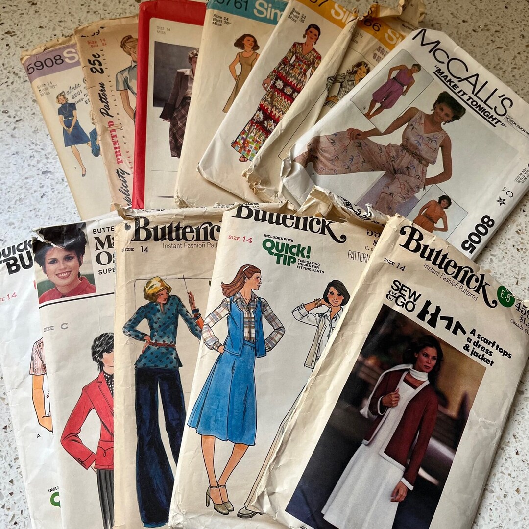12 Mccall's, Simplicity, and Butterick Patterns. Sizes 14 Women's ...