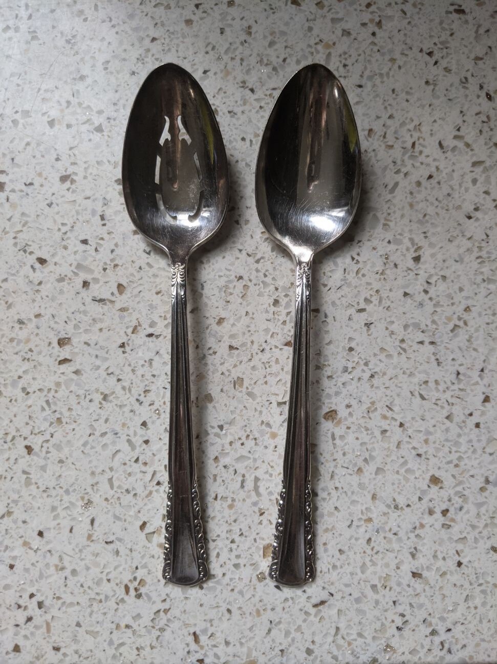 2 Silver Plate Serving Spoons. Holmes & Edwards Silver Plate | Etsy