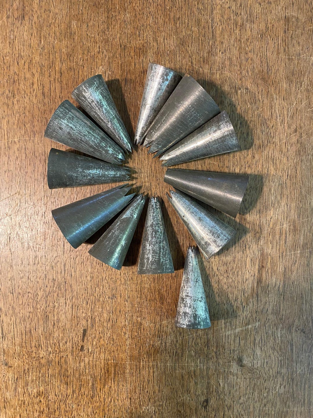 12 Distress Metal Cones. Mini Xmas Trees. Distress Frosting Tips ...