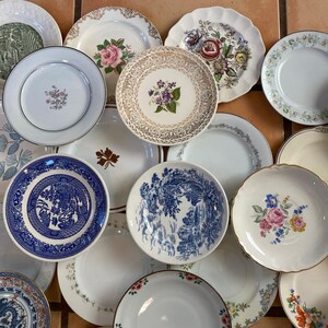 Set Small China Plates. Mix Match Dessert/cake Plates. Vintage Retro ...