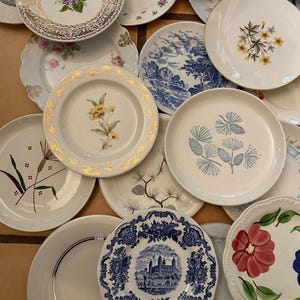 Set Small China Plates. Mix Match Dessert/cake Plates. Vintage Retro ...