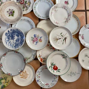 Set Small China Plates. Mix Match Dessert/cake Plates. Vintage Retro ...