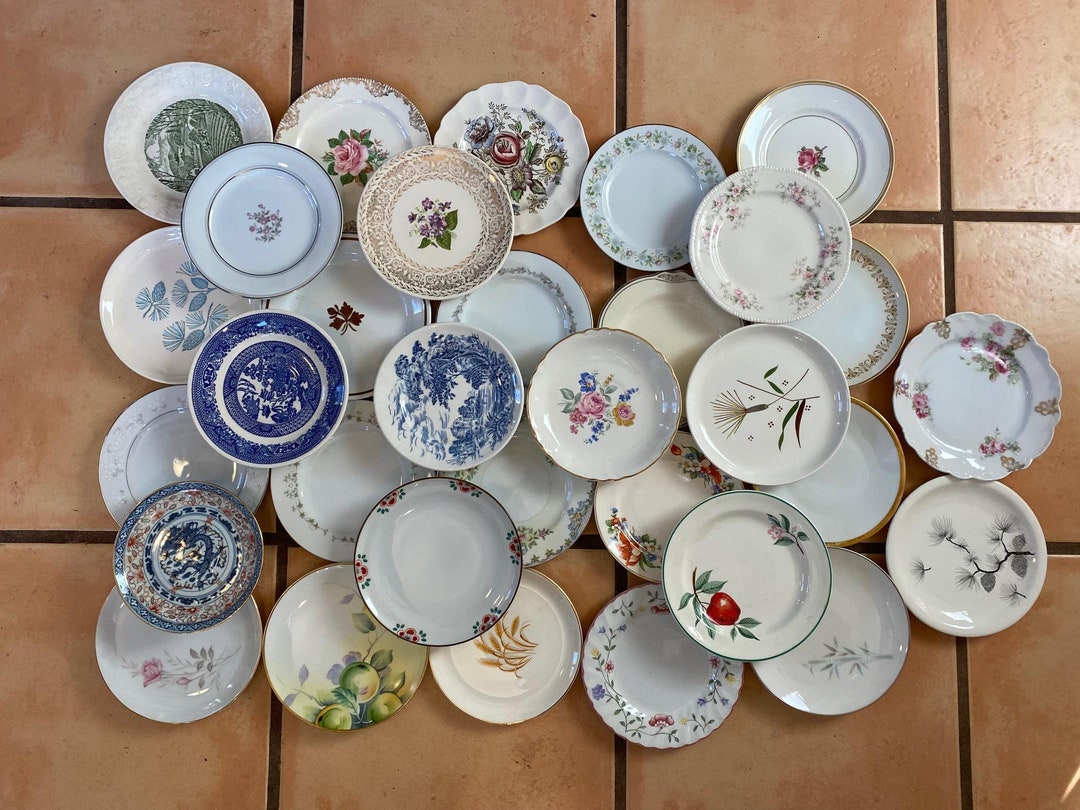 Set Small China Plates. Mix Match Dessert/cake Plates. Vintage Retro ...