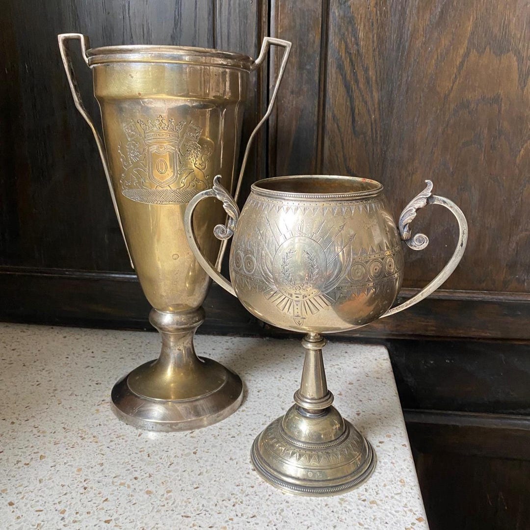 Silver Trophy Vase. Silver Trophy Pedestal Cup. Silver Vase/holder ...