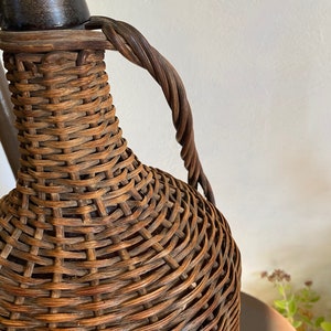 Large Demijohn Bottle. Wicker Wine Jug. 17 Inches Tall X 8.5 Inches ...