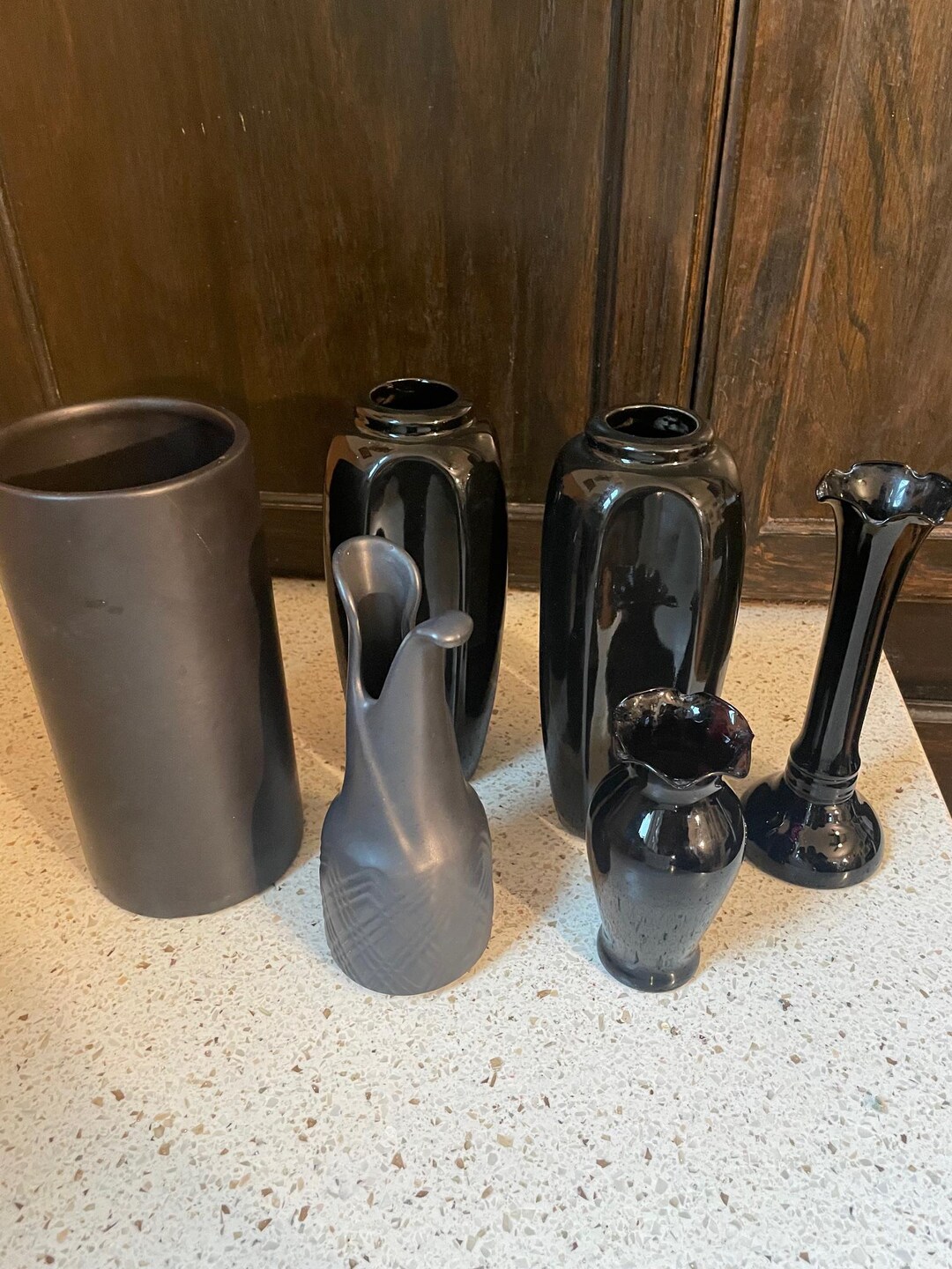 Black Haeger Vase. MCM Black Vases. Retro Black Vases. Your Choice. USA ...