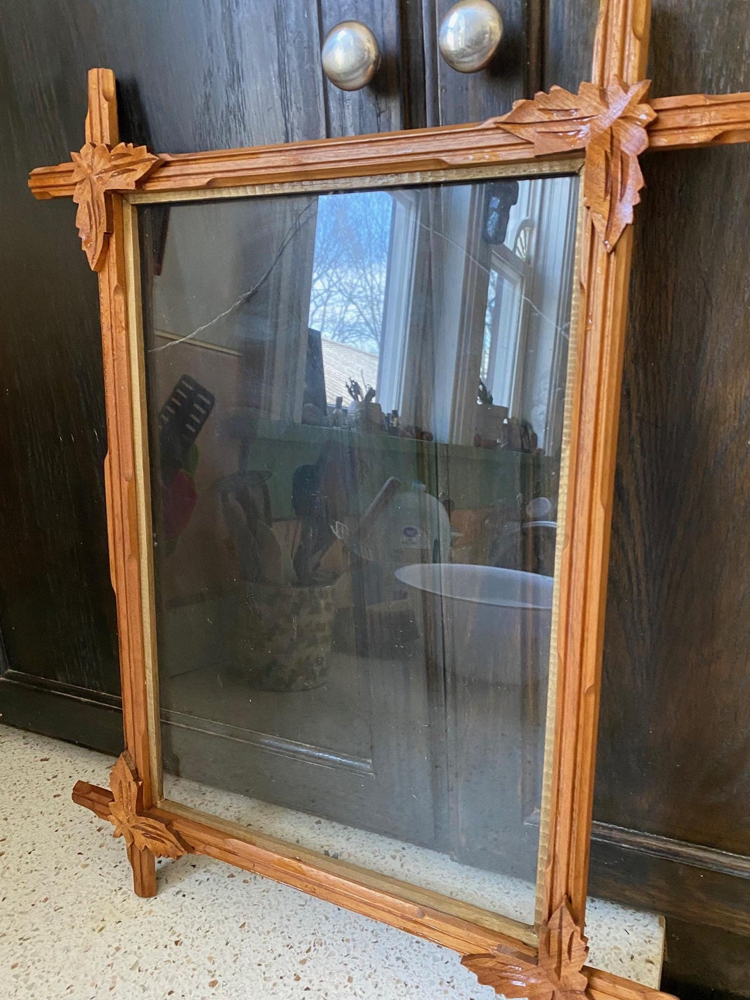 Adirondack Frame. Frame With Glass. You Choose. Large Old Natural Wood ...
