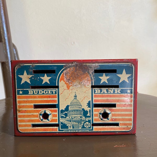 Old Metal Bank - Etsy