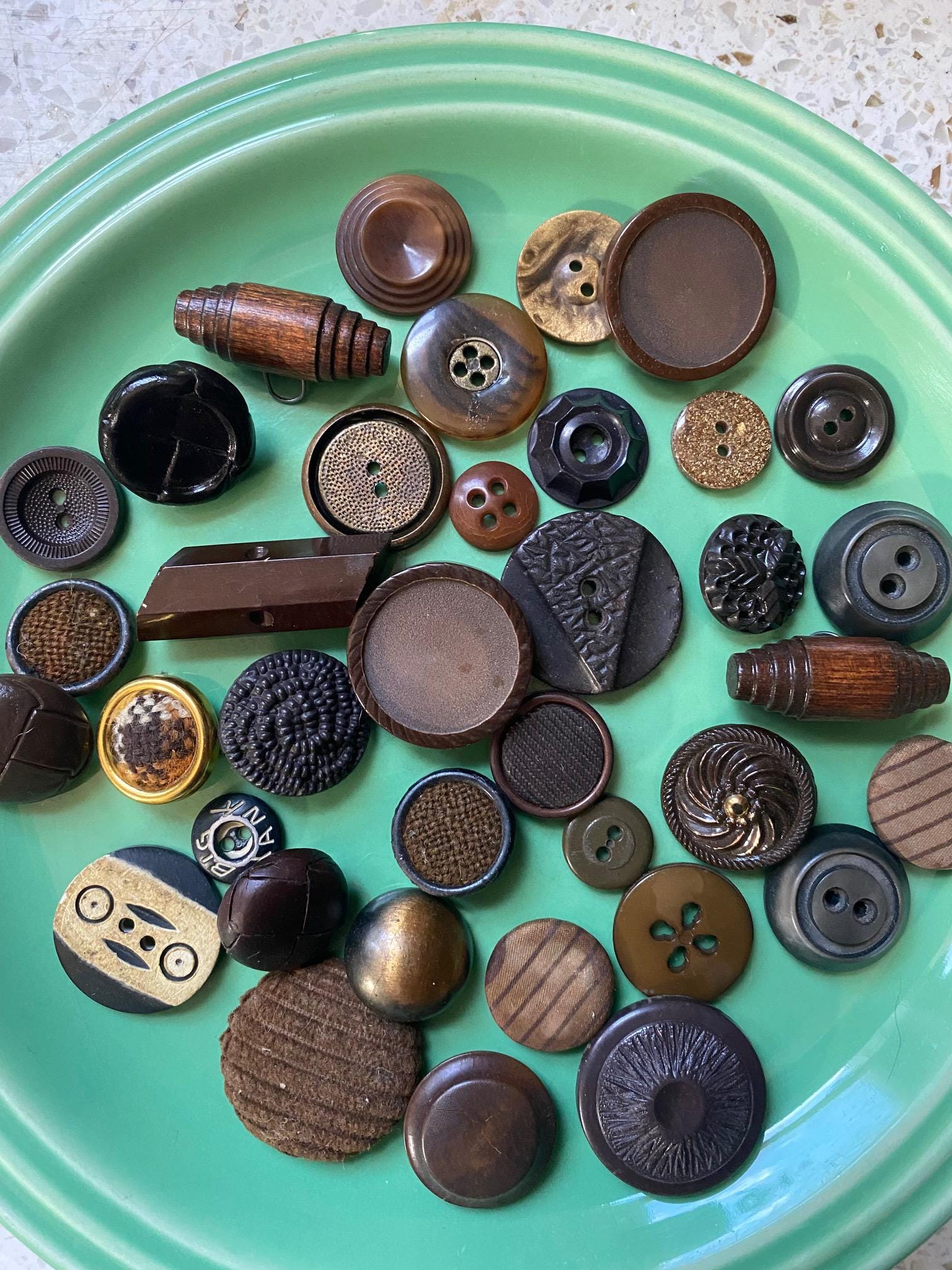 Unique Brown Buttons. Vintage Brown Buttons. Sold in Sets of 10 ...